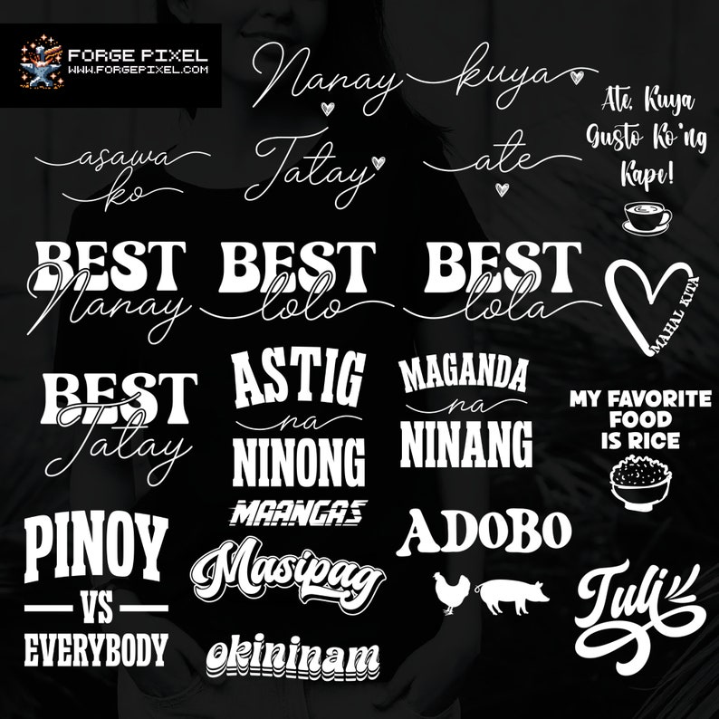 20 Filipino SVG PNG JPEG Bundle Filipino Words and Philippines Text ...