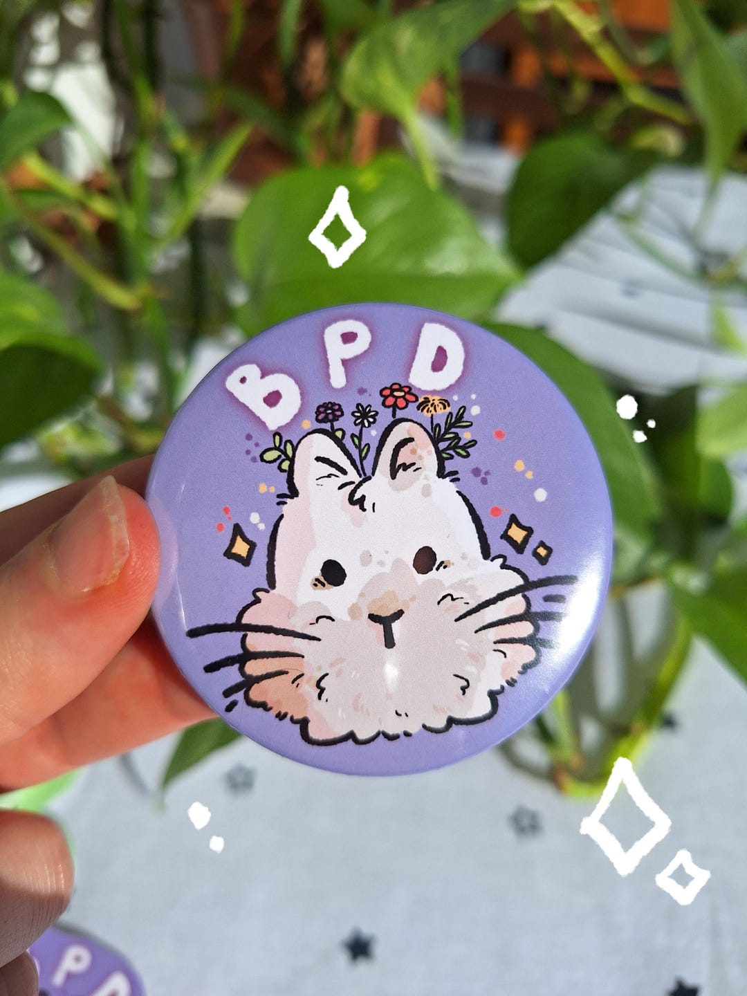 BPD Bunny Button Pin| Borderline Personality Disorder, Cute Mental ...