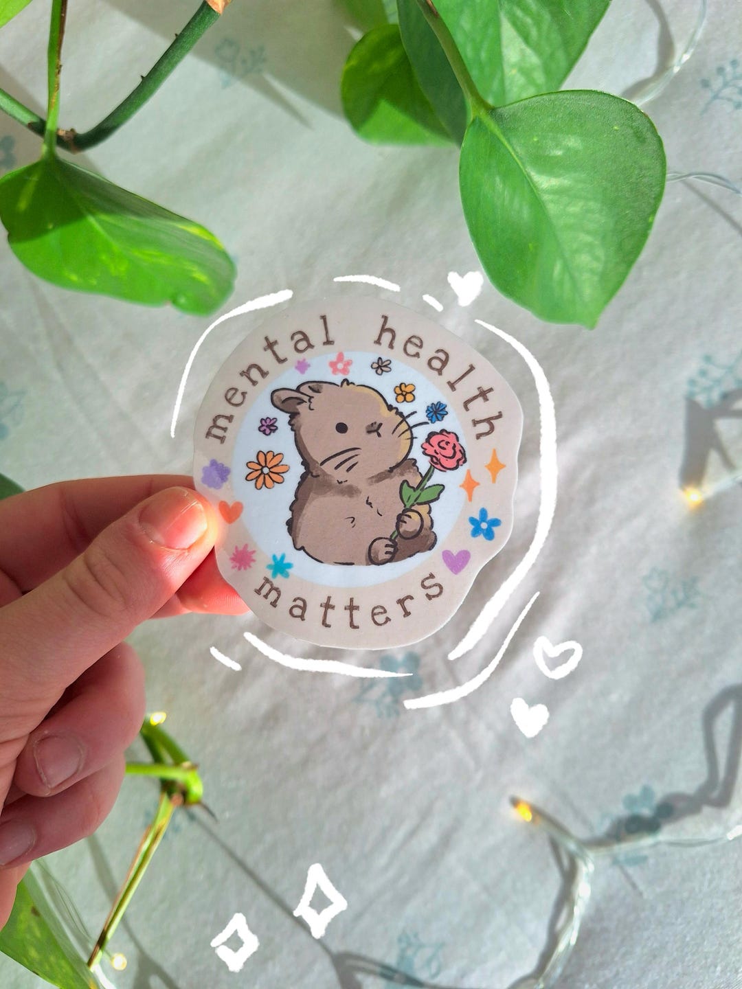 Mental Health Matters! Adorable Cute Bunny Sticker With Important ...