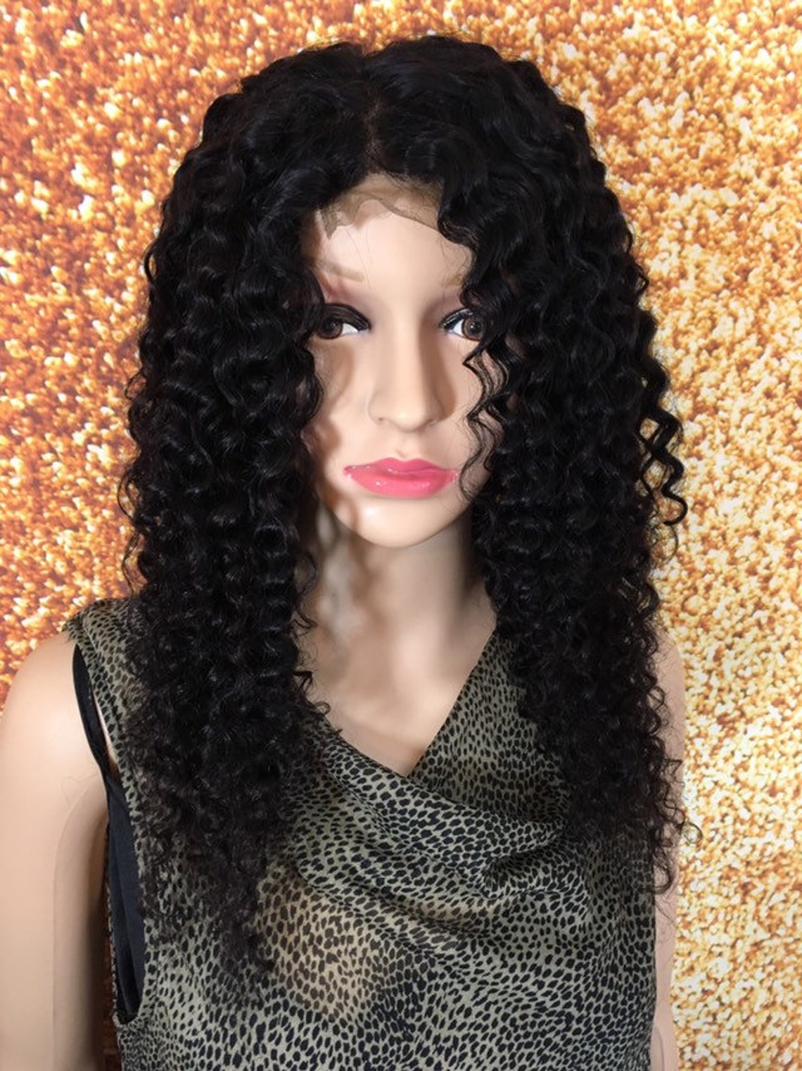 18 inch deep wavy lacefront closure wig long full human hair | Etsy