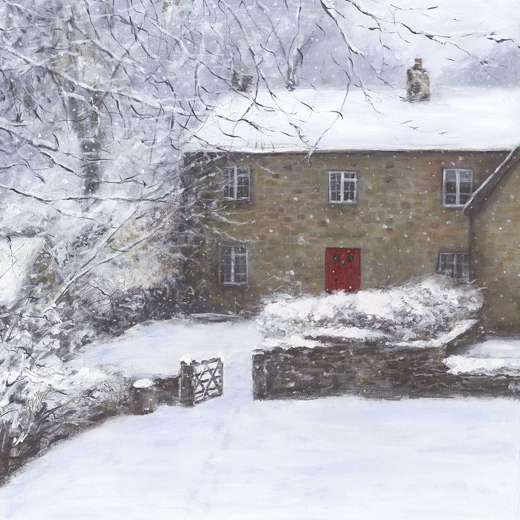 Print Winter Cottage, Cozy Christmas Cottage in Snow, Snow Scene, Snow ...