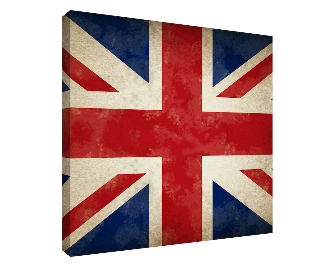 Retro Vintage Union Jack Square Canvas Wall Art Print also in also in ...