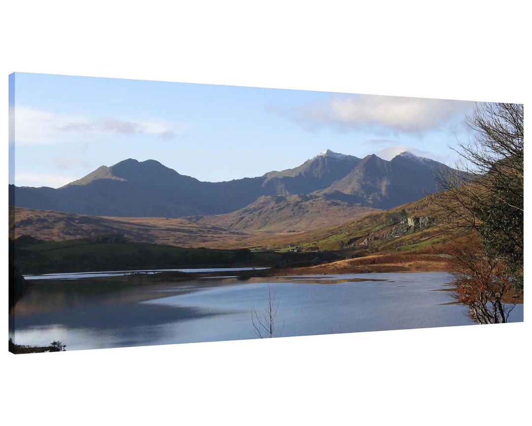 Mount Snowdon Eryri Plas-y-brenin Lake Wales Canvas Wall Art Picture ...