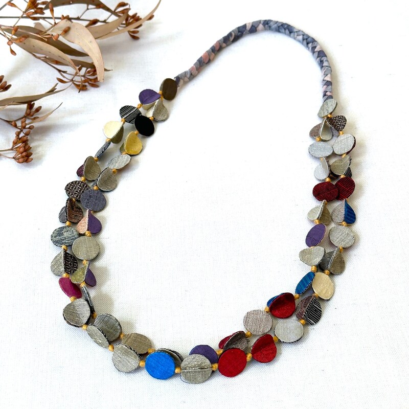 Fabric Bead Necklace - Etsy