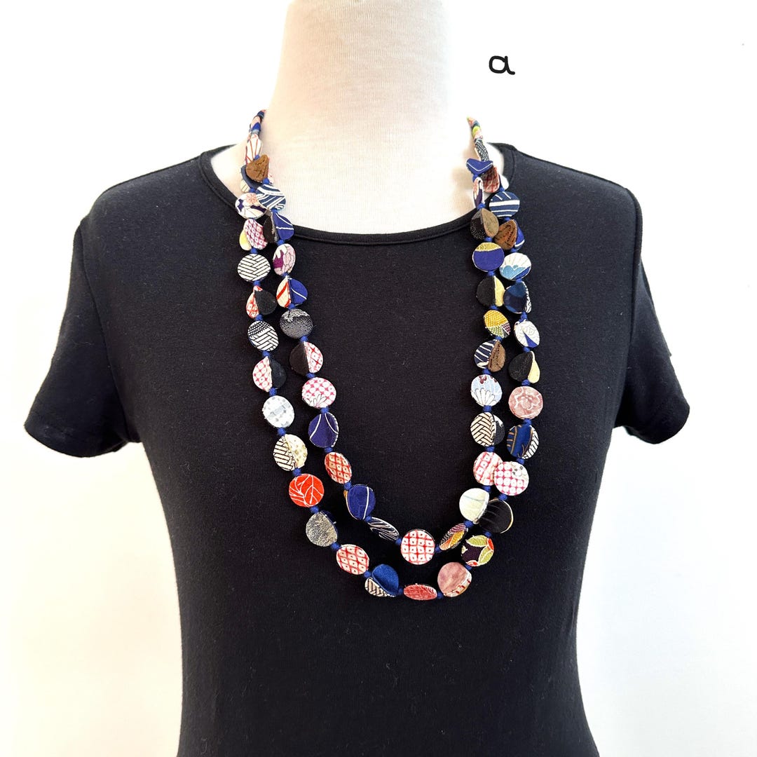 Kimono Fabric Necklace: One-of-a-kind Silk Strand Necklace - Etsy Australia