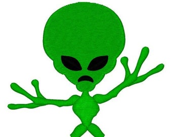 Green Alien Face Machine Embroidery Design File 8 Sizes Instant Digital ...