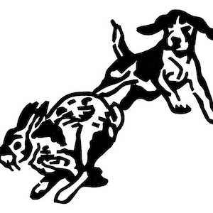 Beagle Chasing Bunny Embroidery File - Etsy