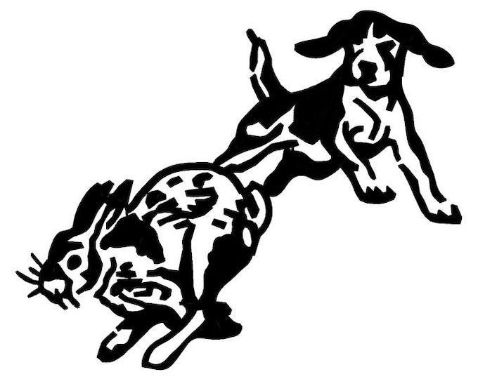 Beagle Chasing Bunny Embroidery File - Etsy