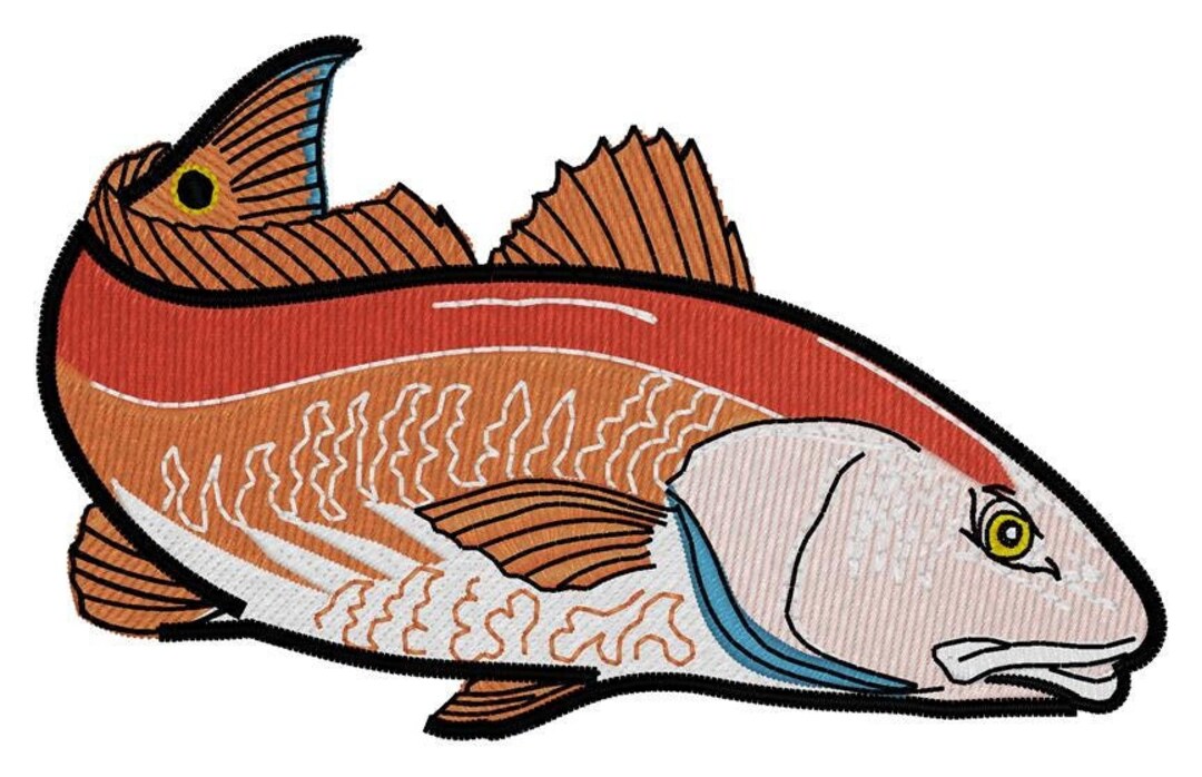 Red Drum Fish Embroidery File - Etsy