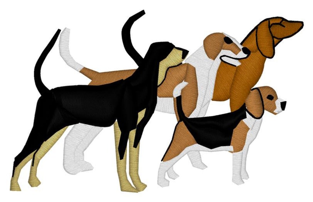 Hunting Dogs Embroidery File - Etsy