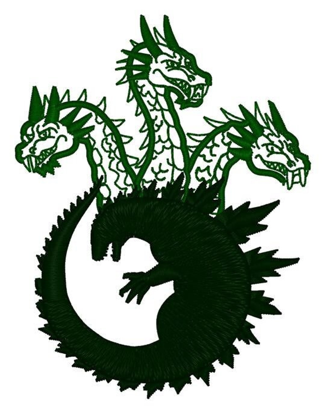 Ghidorah VS Godzilla Embroidery File - Etsy