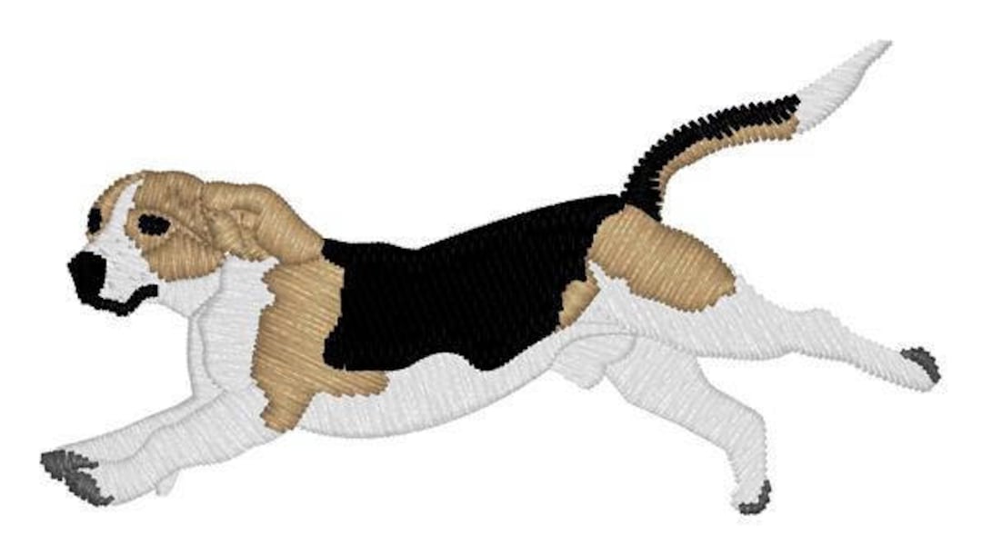 Beagle Running Embroidery File - Etsy
