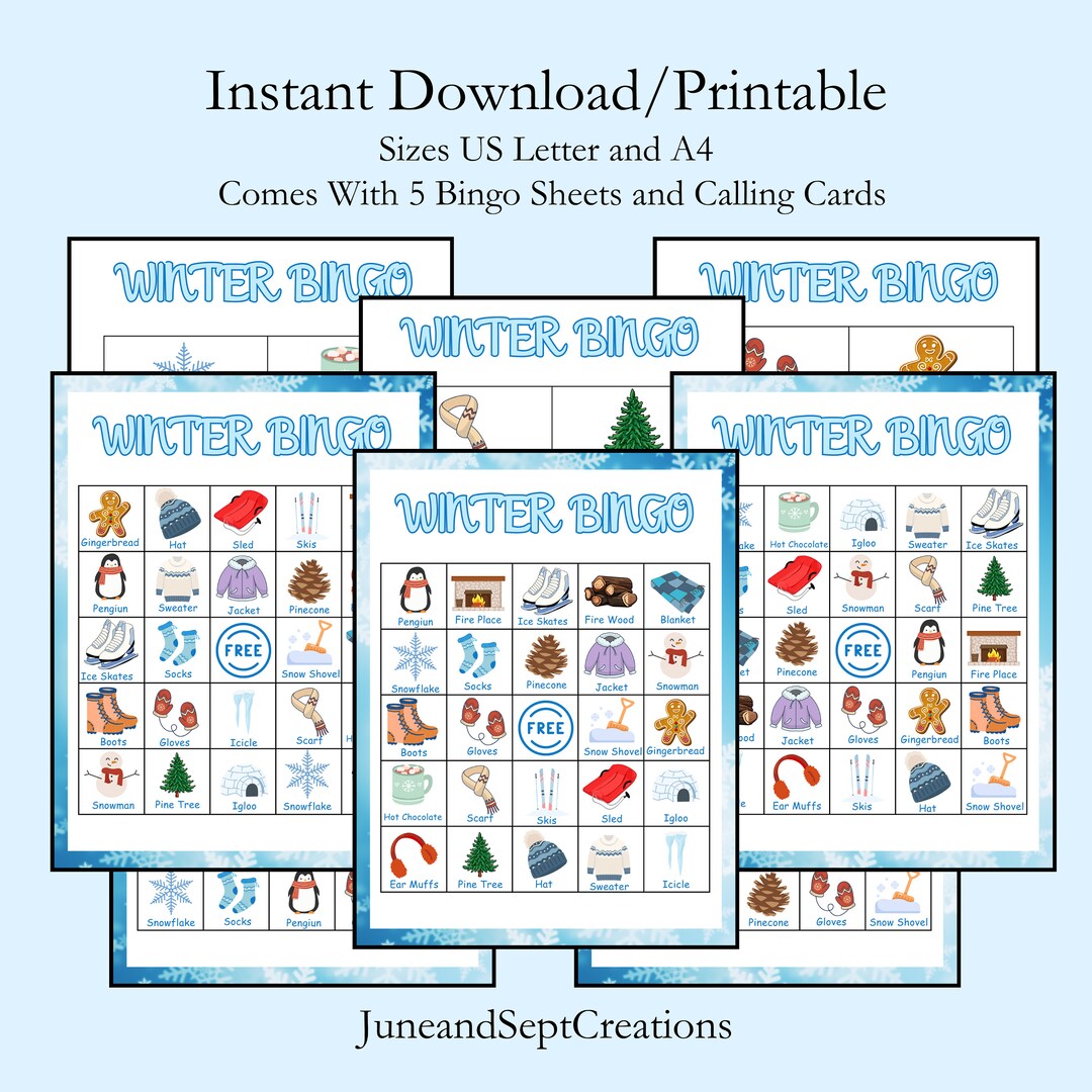 Winter Bingo Game Printable - Instant Download - Etsy