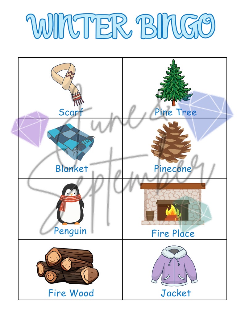 Winter Bingo Game Printable - Instant Download - Etsy