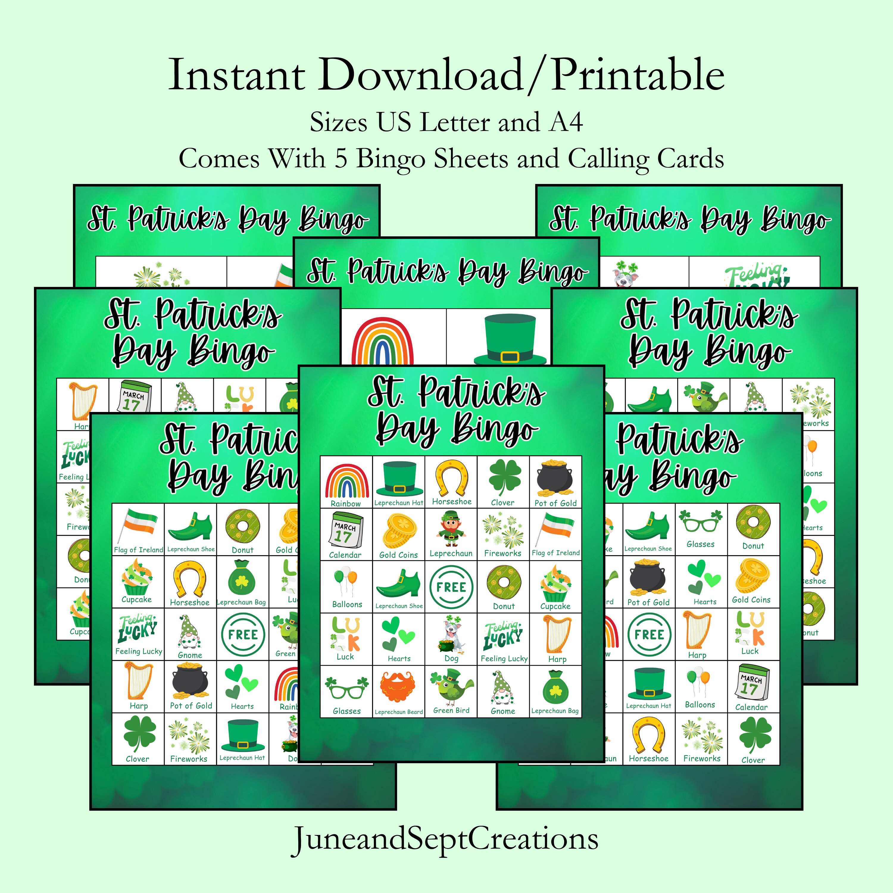 St. Patrick's Day Bingo Game Printable - Instant Download - Etsy
