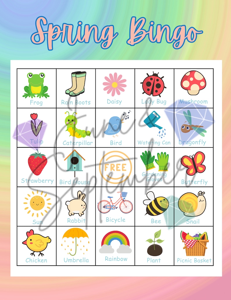 Spring Bingo Game Printable - Instant Download - Etsy