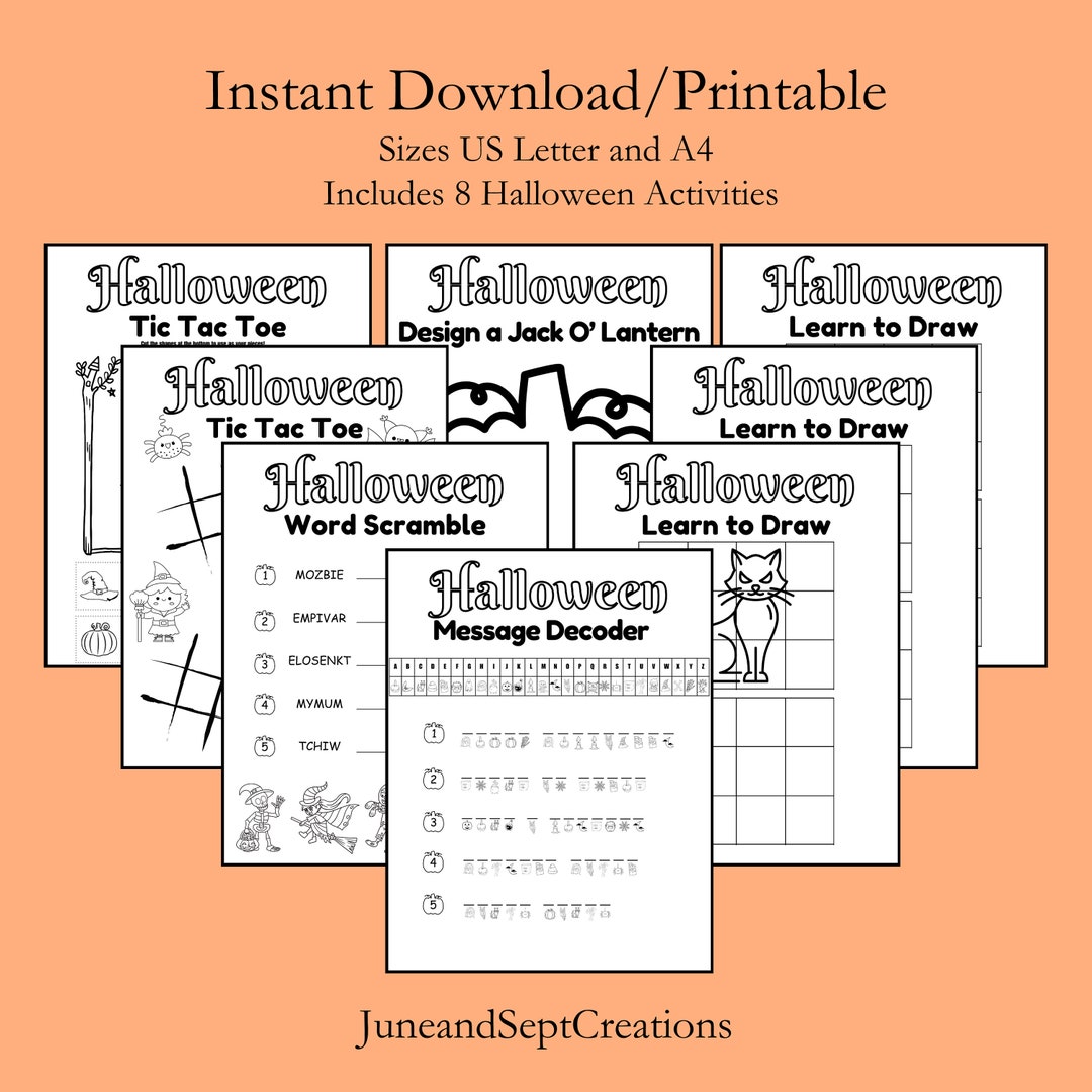 Halloween Digital Activities Bundle - Word Scramble, Learn to Draw ...