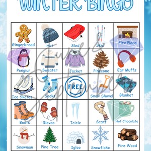 Winter Bingo Game Printable - Instant Download - Etsy