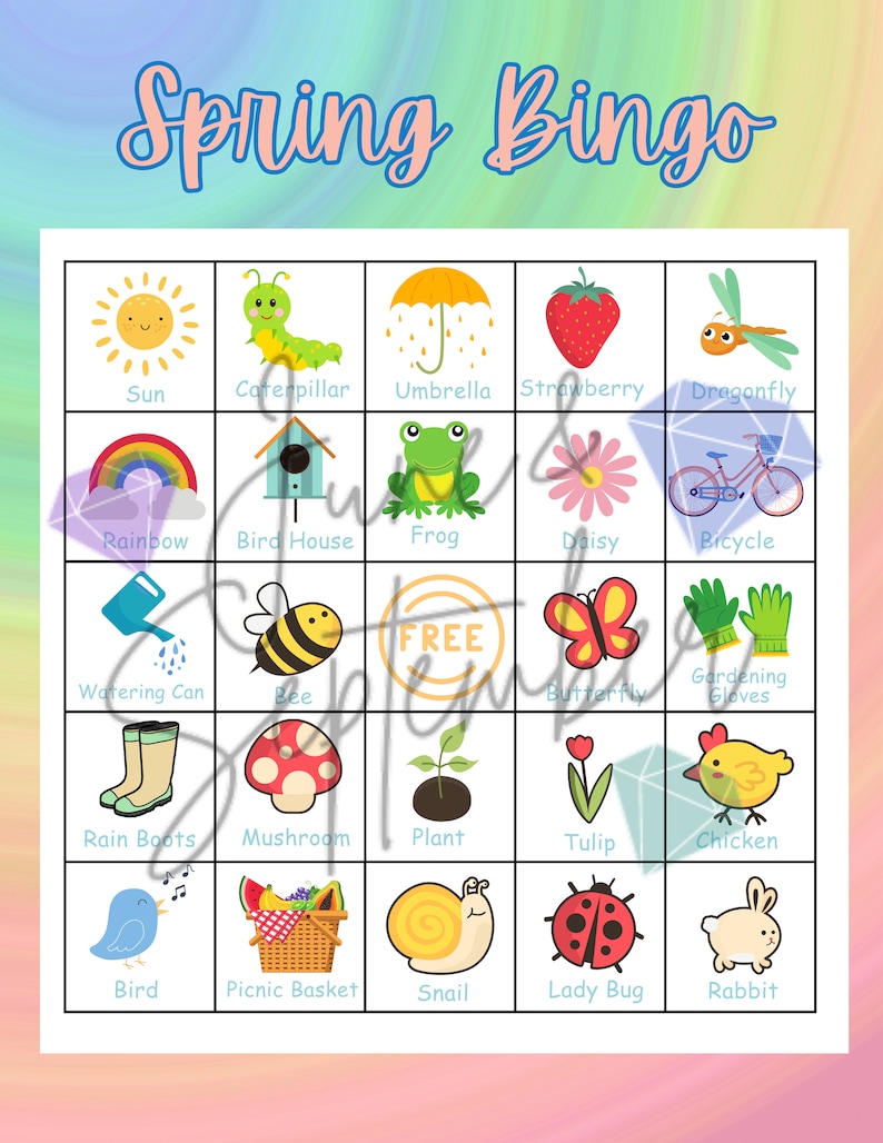 Spring Bingo Game Printable - Instant Download - Etsy