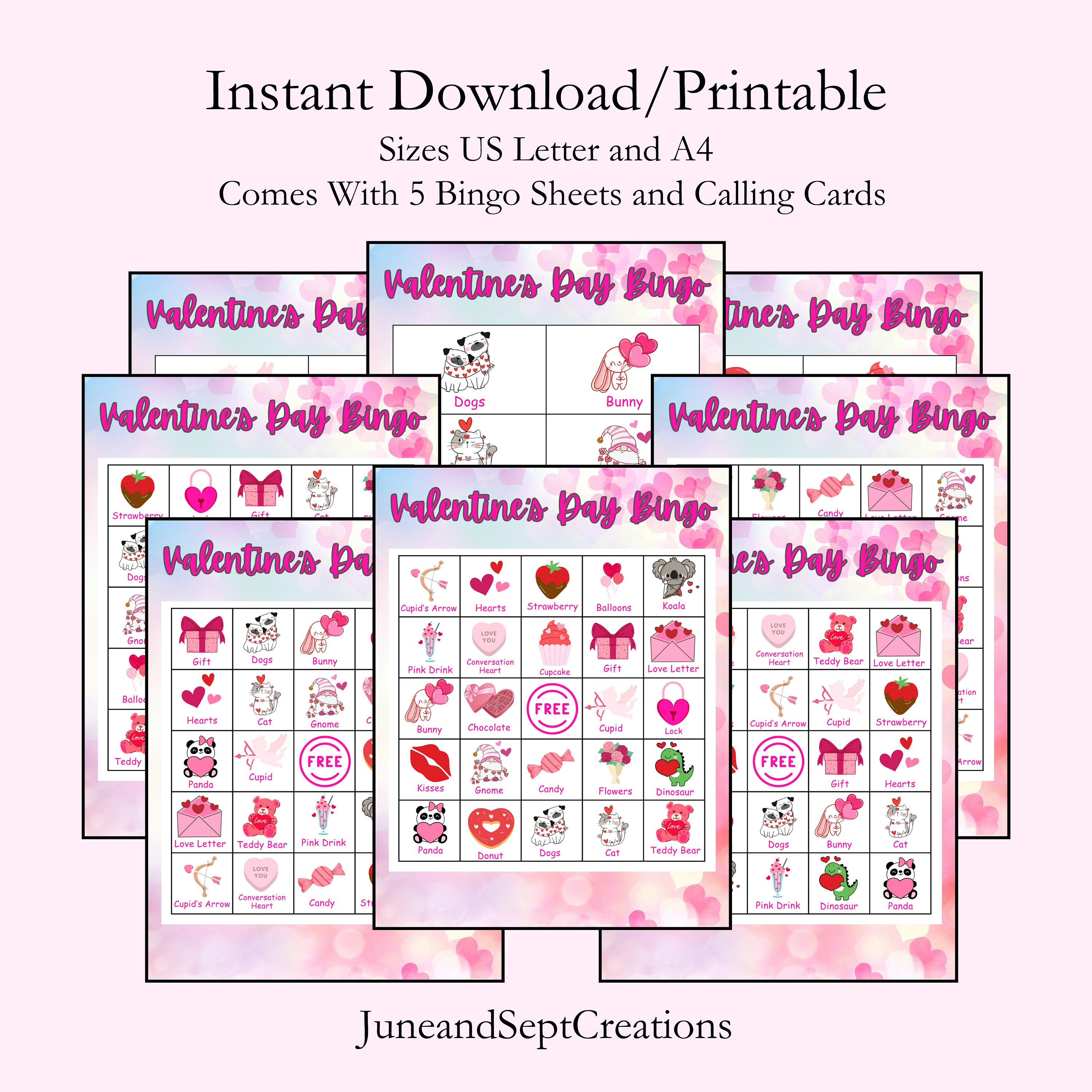Valentines Bingo Game Printable Instant Download - Etsy