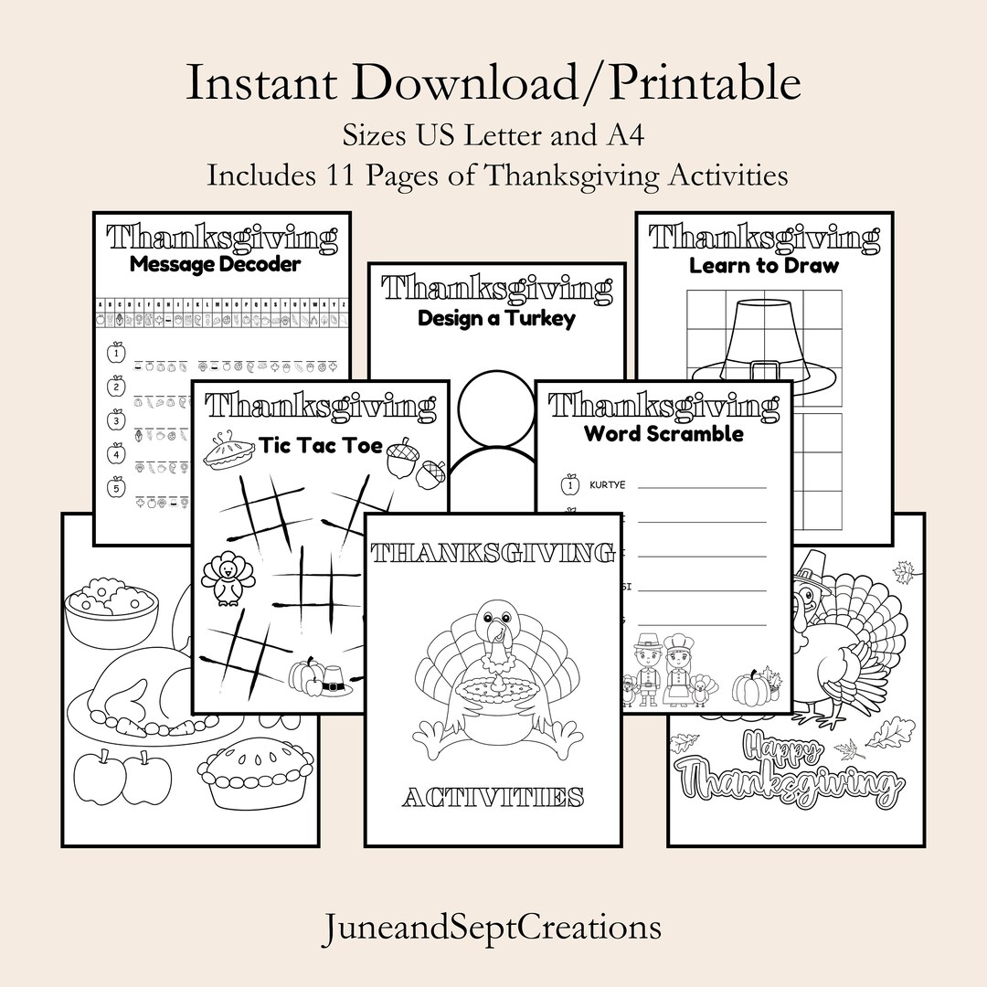 Thanksgiving Digital Activities Bundle Coloring Page, Word Scramble ...