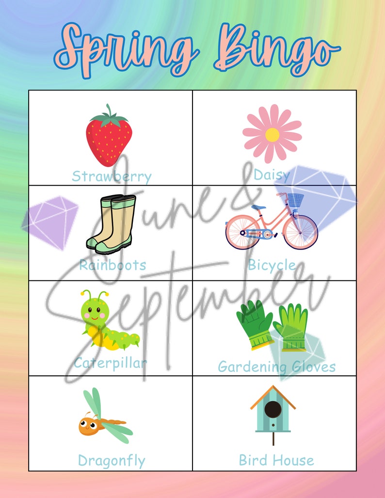 Spring Bingo Game Printable - Instant Download - Etsy