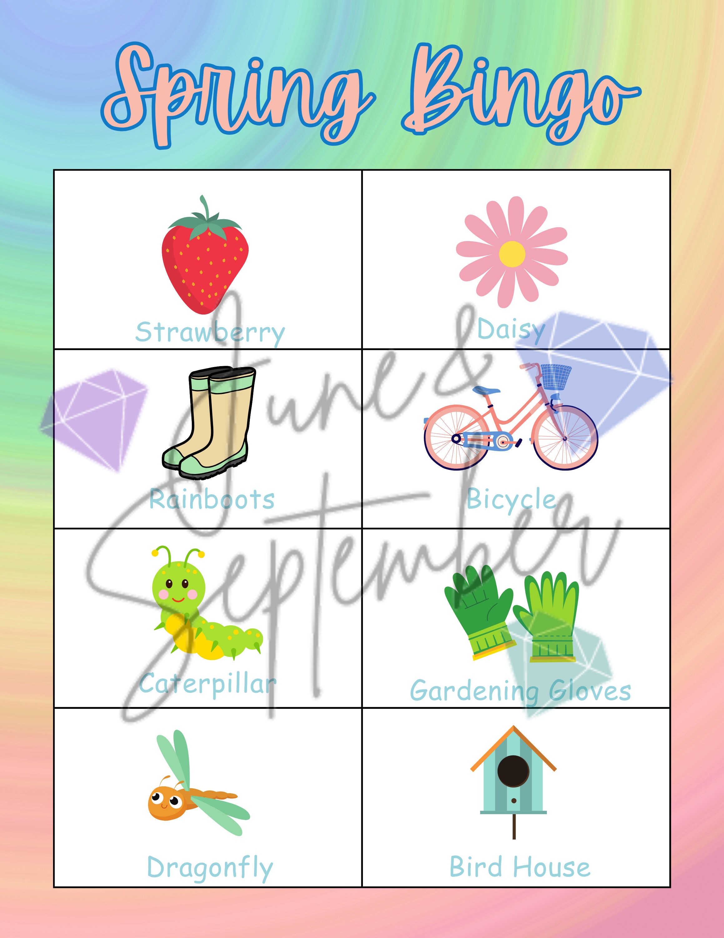 Spring Bingo Game Printable - Instant Download - Etsy