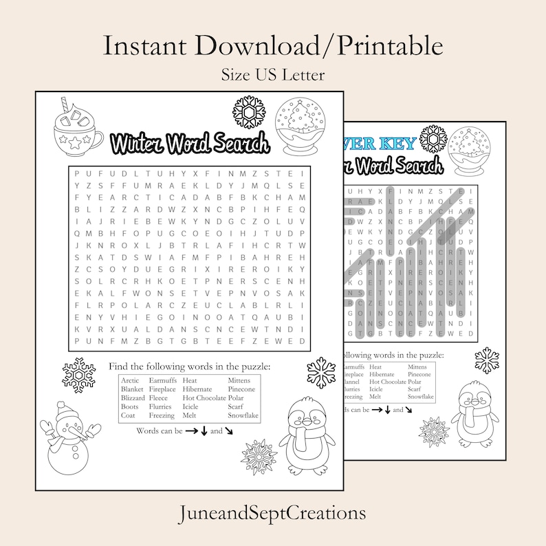 Winter Wonderland Word Search Printable Instant Download - Etsy