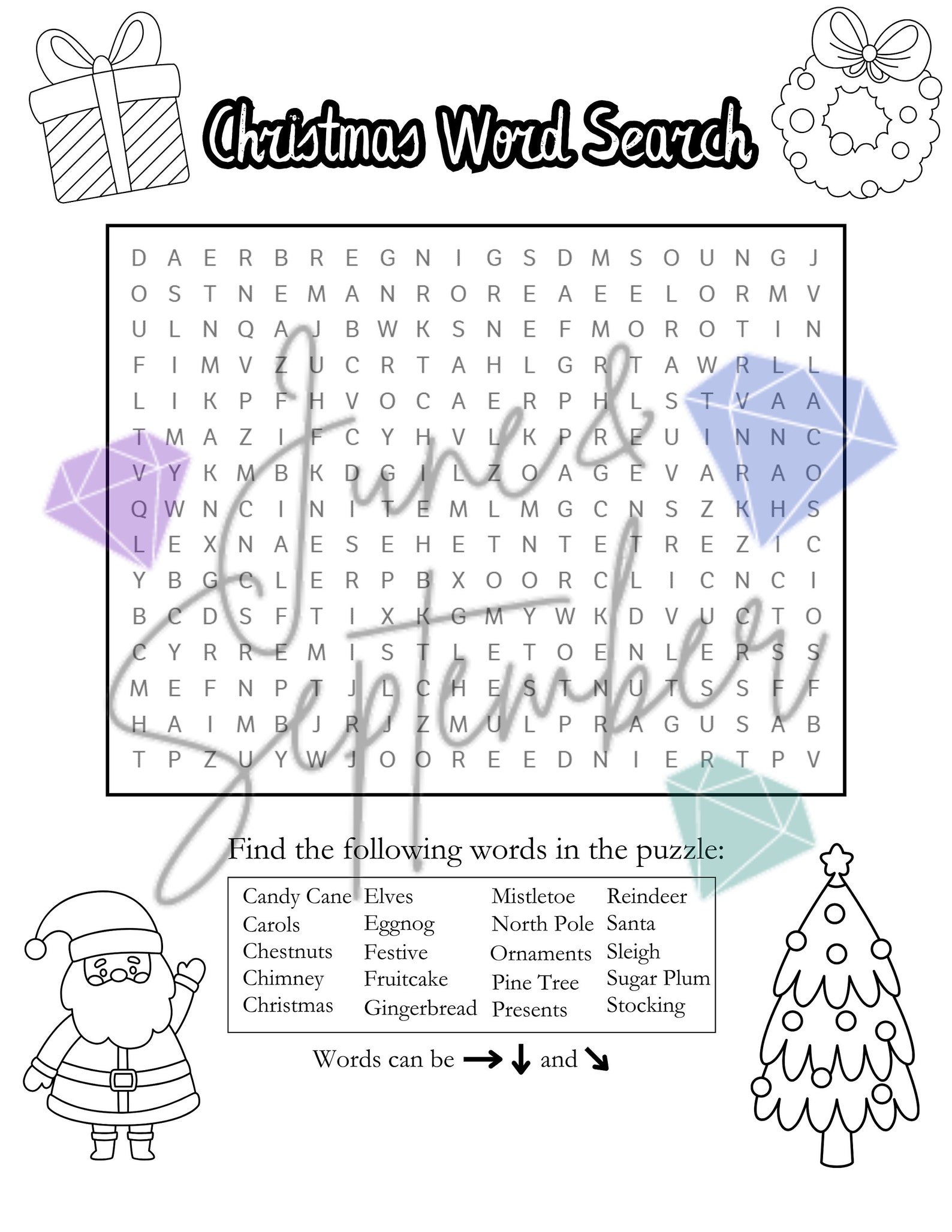 Christmas Magic Word Search Printable Instant Download - Etsy