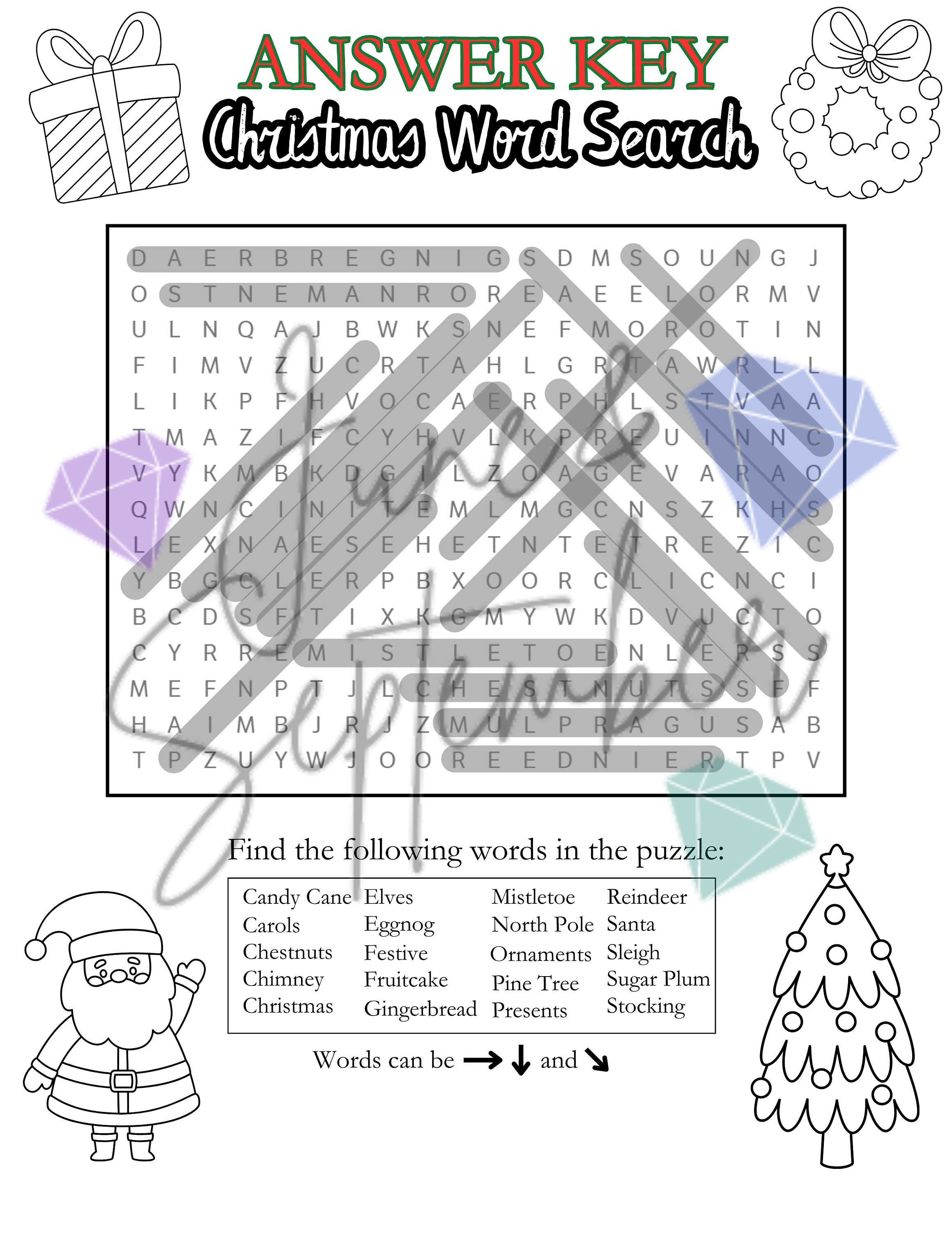 Christmas Magic Word Search Printable - Instant Download - Etsy