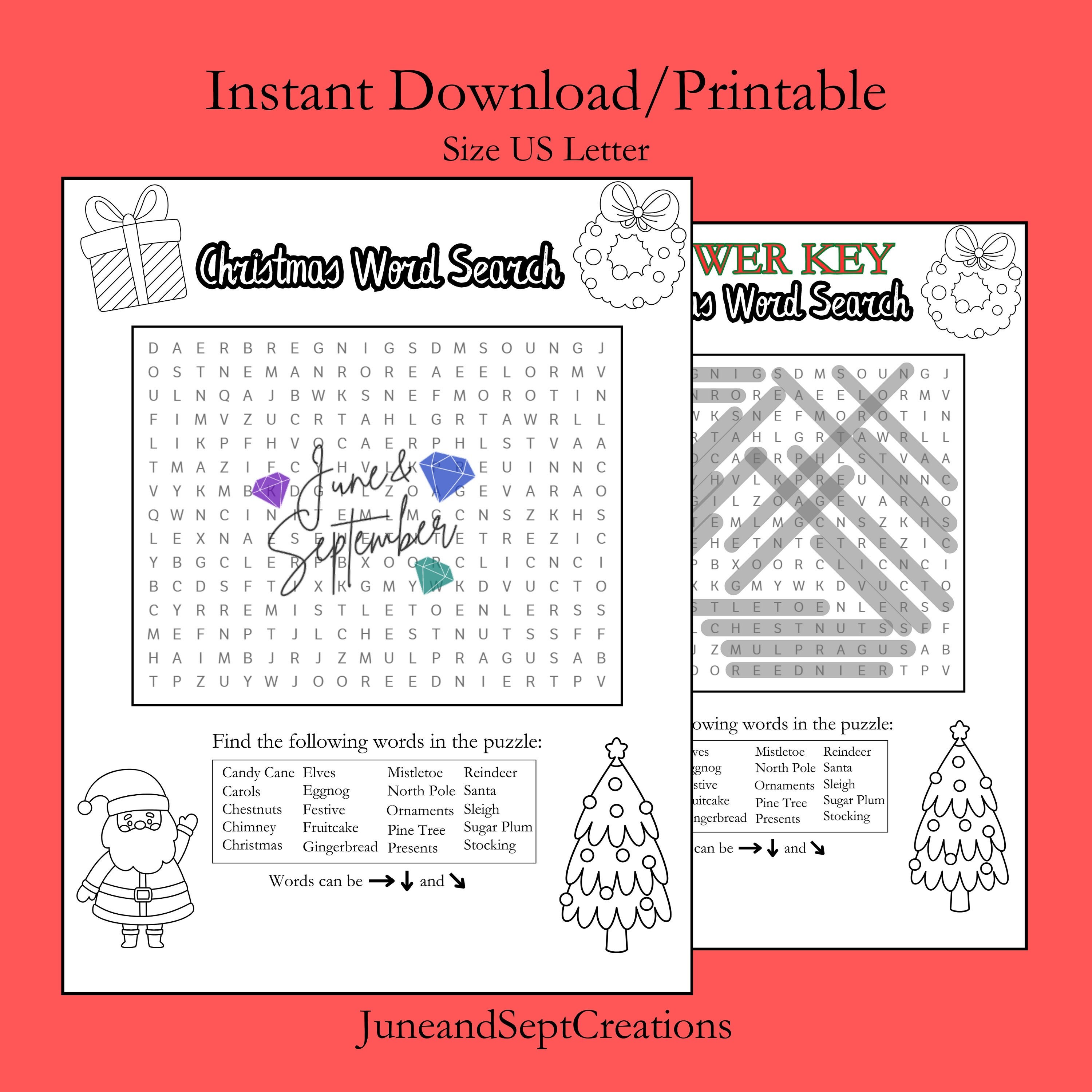 Christmas Magic Word Search Printable - Instant Download - Etsy