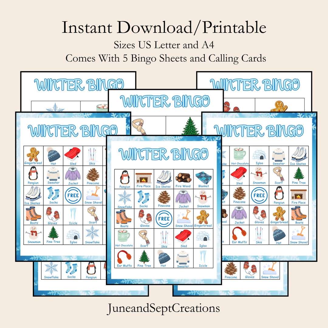 Winter Bingo Game Printable Instant Download - Etsy