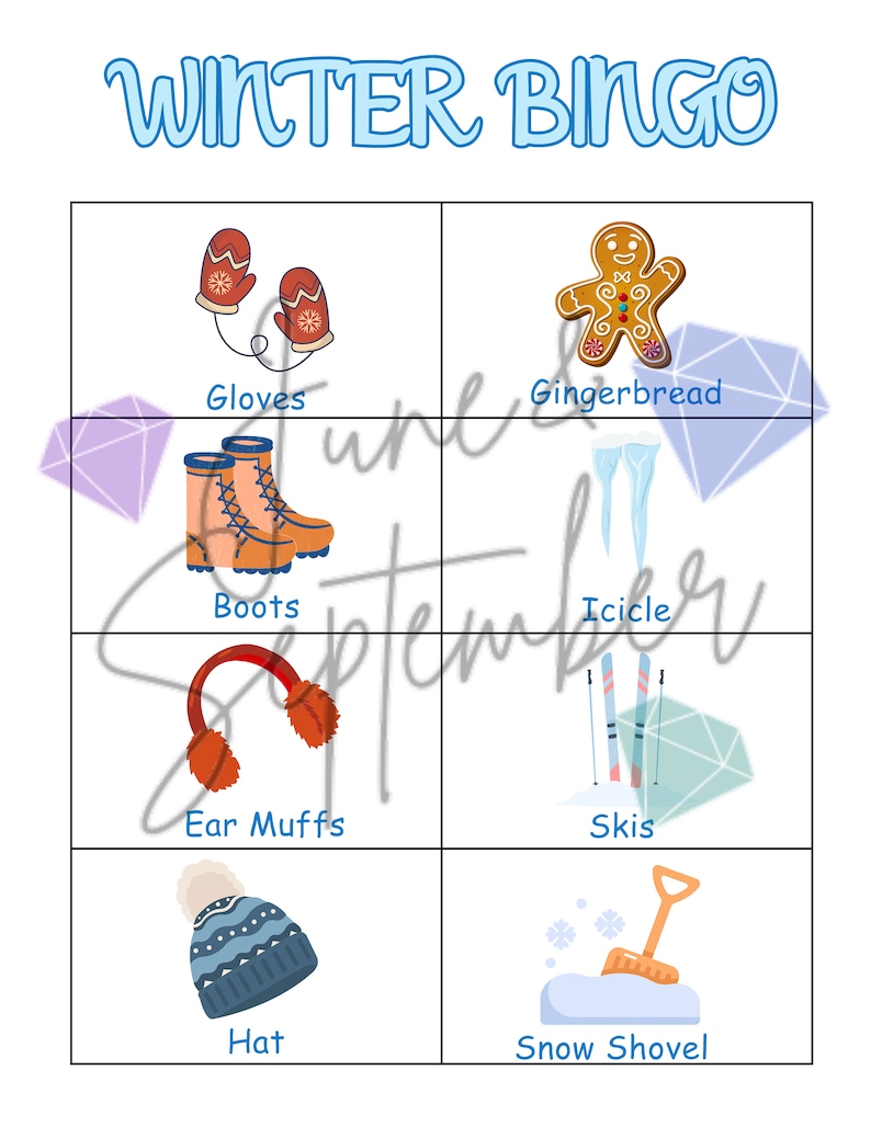 Winter Bingo Game Printable - Instant Download - Etsy