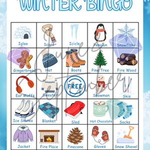 Winter Bingo Game Printable - Instant Download - Etsy