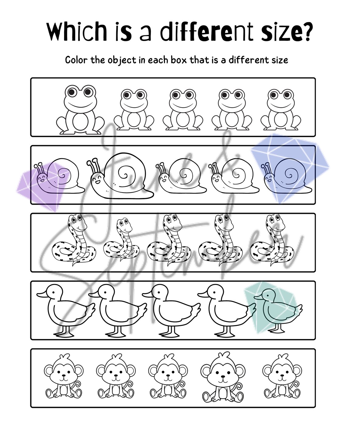 Which is A Different Size? Kids Learning Activity - Etsy