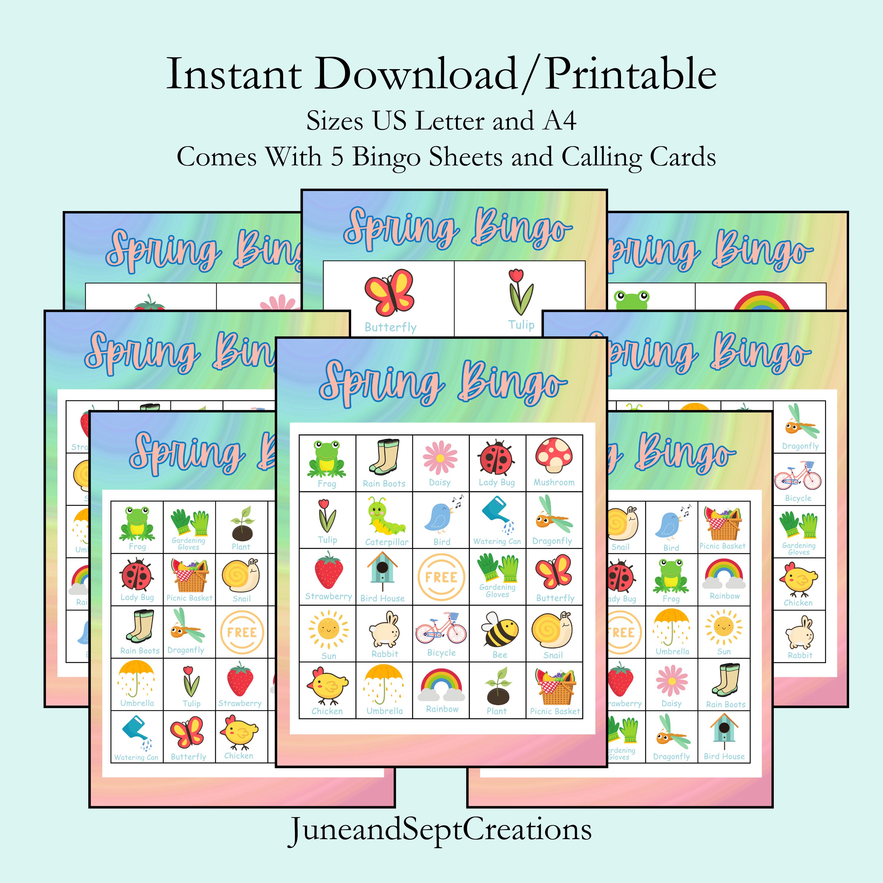 Spring Bingo Game Printable - Instant Download - Etsy