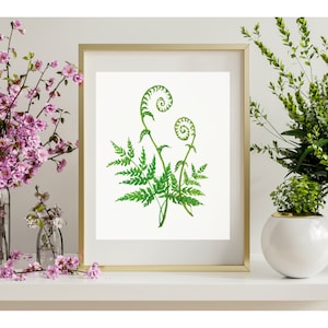 Fiddle-head Fern Botanical Watercolor Print - Etsy