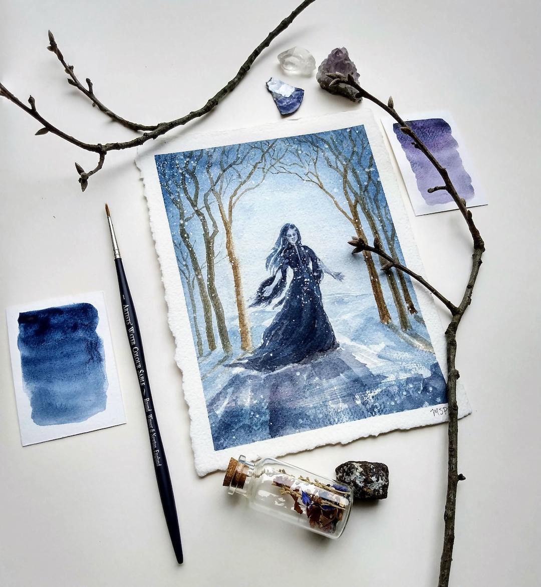 The Snow Maiden Fine Art Print - Watercolor Print - Fantasy Art ...