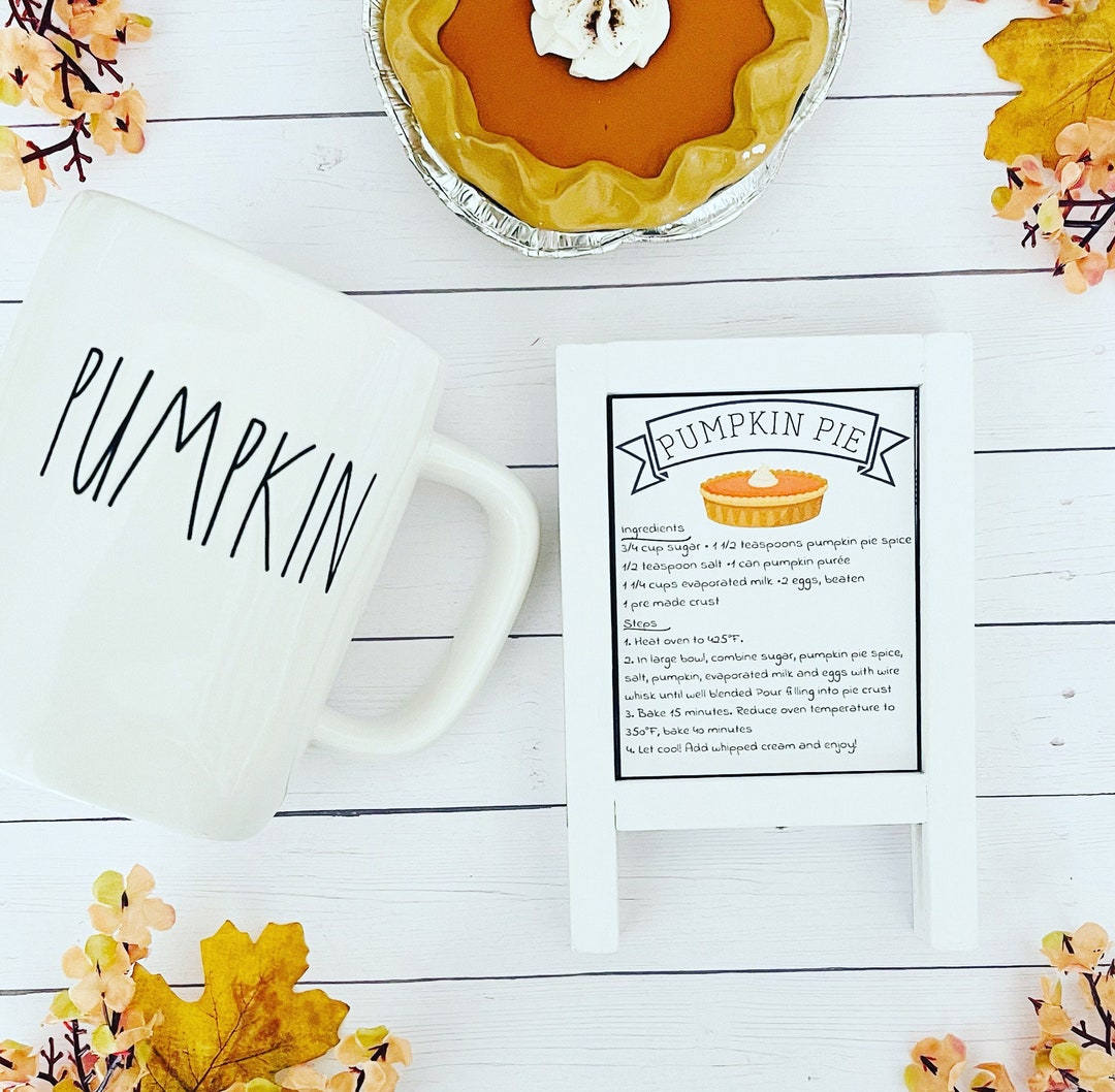 Pumpkin Pie Recipe Sign - Etsy