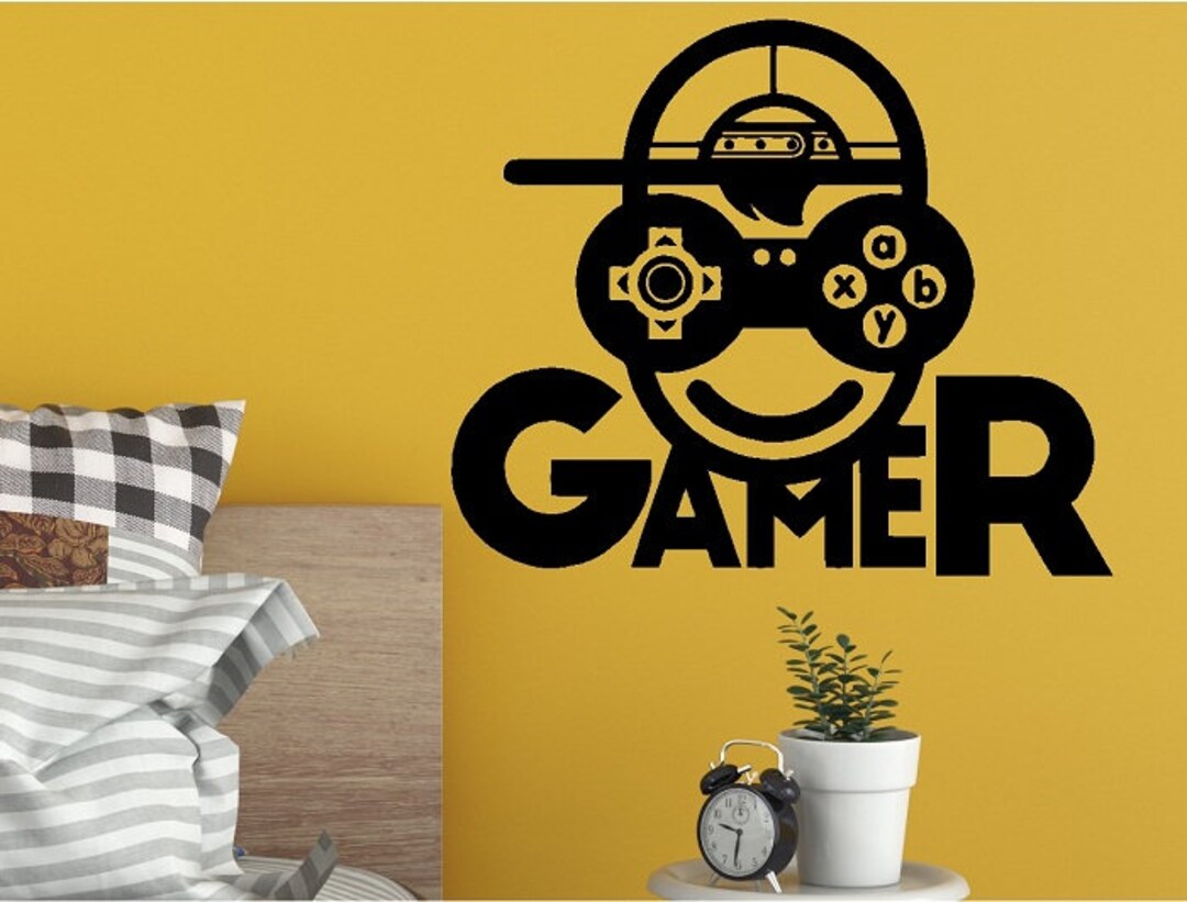 Gamer Wall Decal Video Game Vinyl Sticker Decal Kids Gaming Decor ...