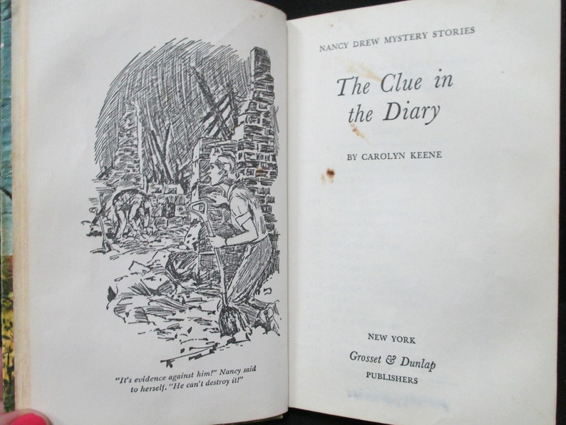 Nancy Drew Hardcover, the Clue in the Diary, 1962 - Etsy