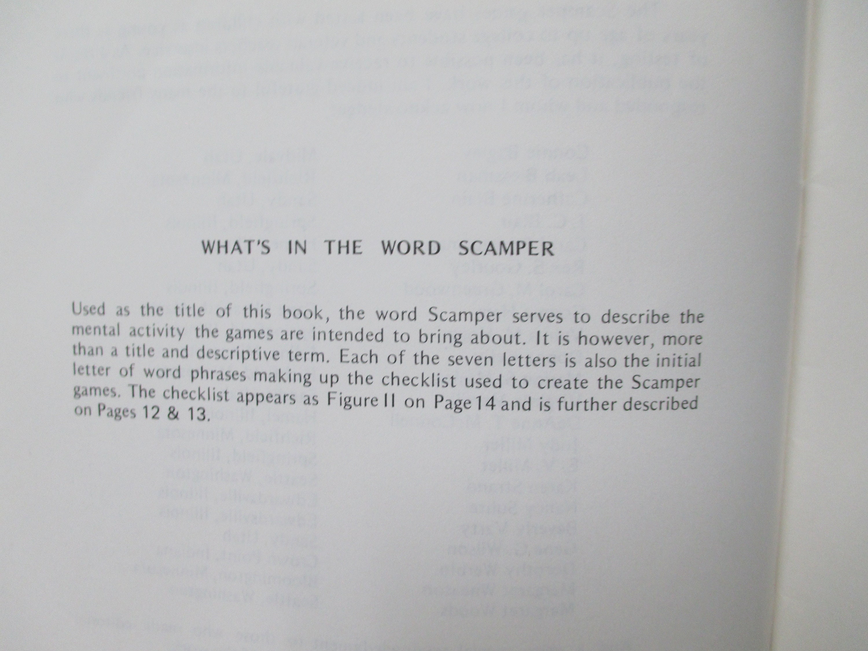 Scamper Games for Imagination Development by Robert F. Eberle ...