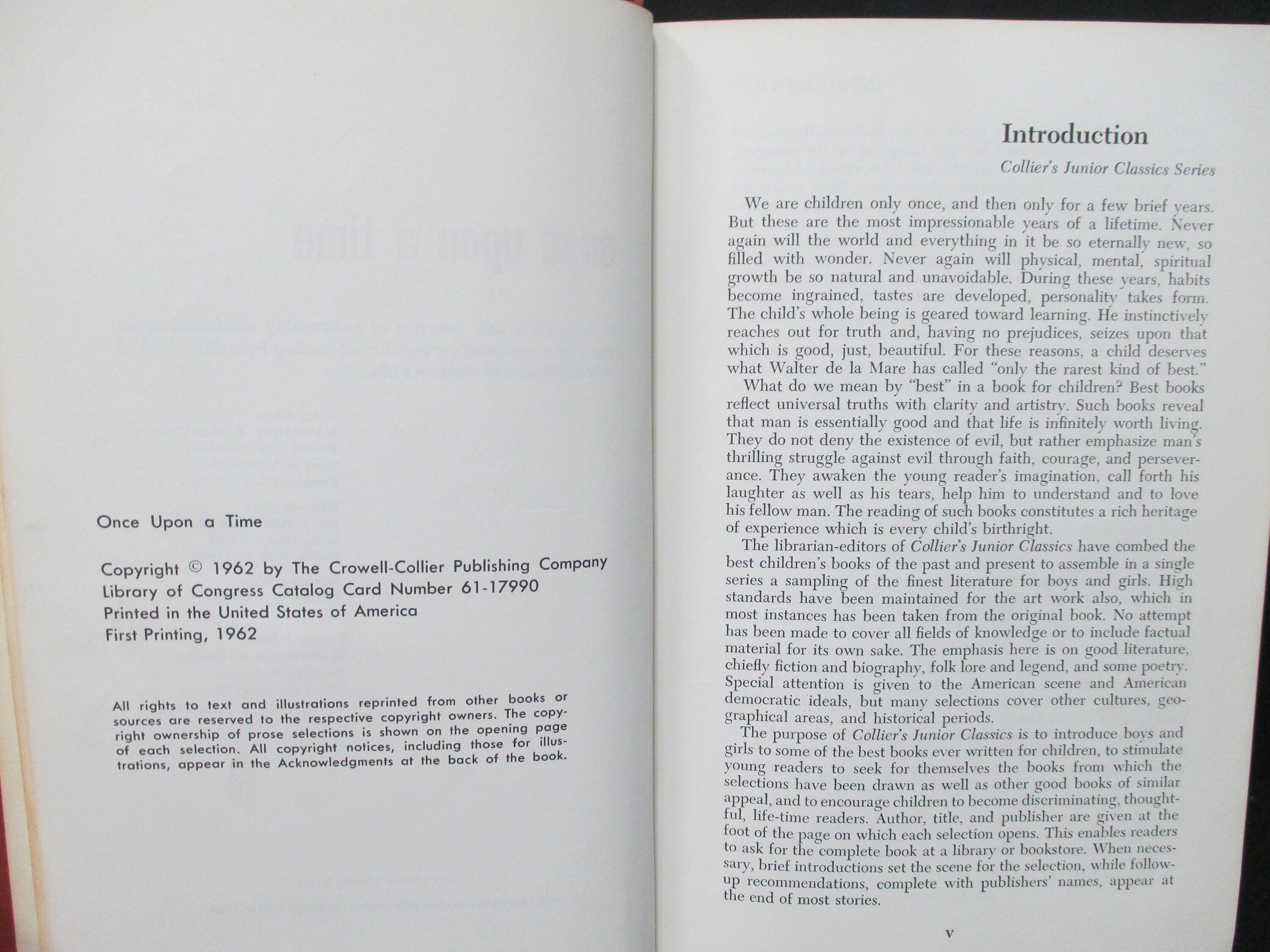 Vintage Collier's Junior Classics Book #2 - Once Upon A Time Edited by ...
