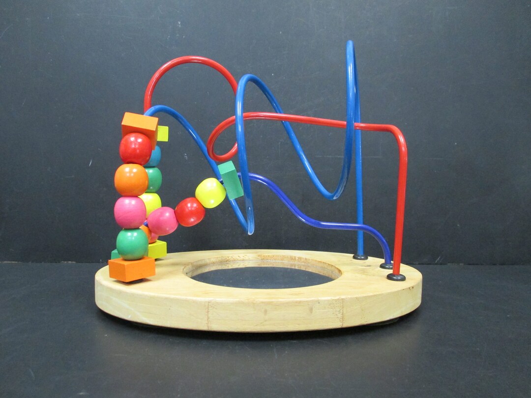 Small Wooden Bead Maze Vintage Educational Children's Game ...