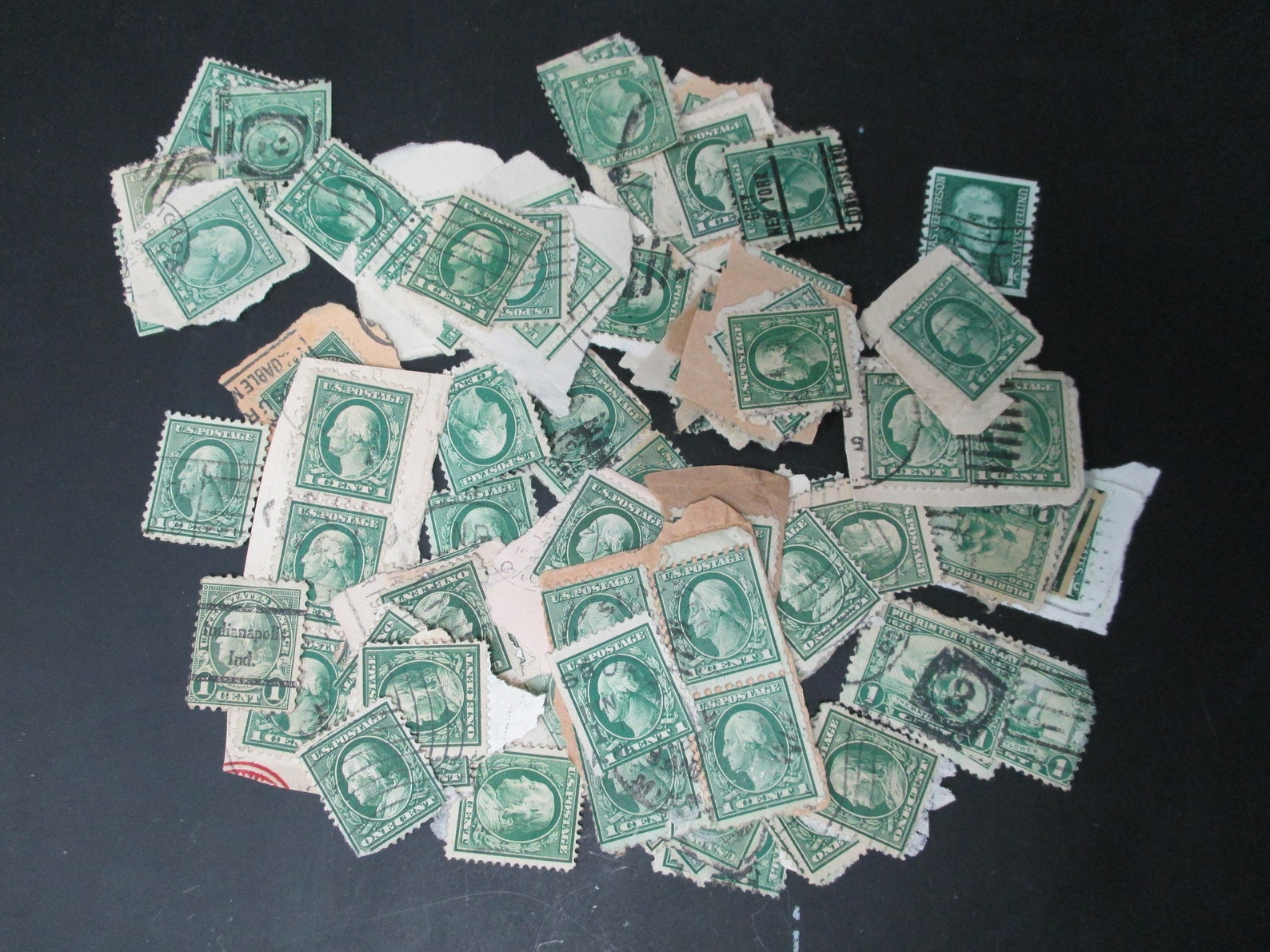 101 Vintage Stamps, United States Postage Stamp Collection, Green ...