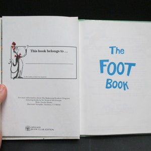 The Foot Book by Dr. Seuss, Vintage Hardcover Beginner Book - Etsy