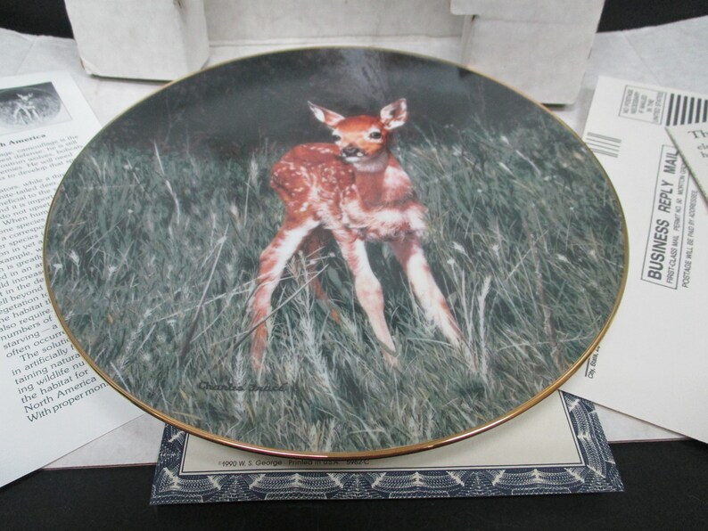 Vintage Decorative Fawn Plate, Plate Two: New Arrival From the Nature's ...