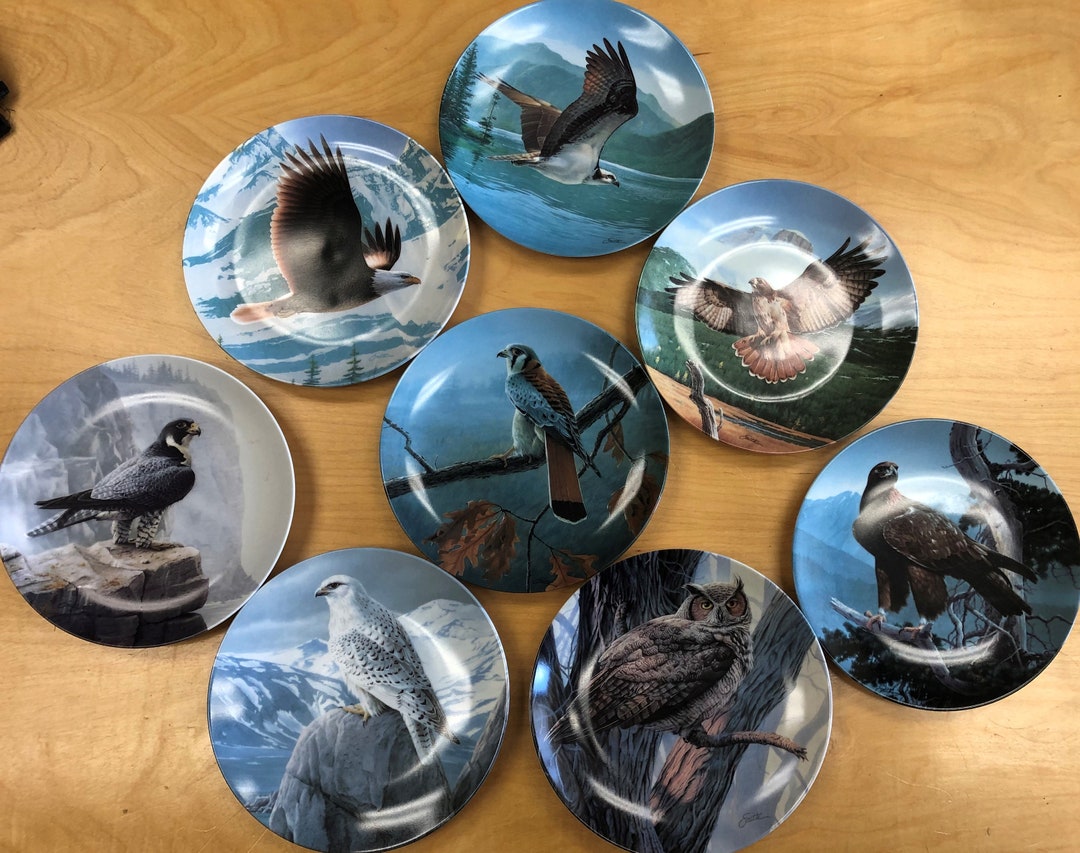 Majestic Birds of North America Full Plate Set, Edwin M. Knowles, 8 ...