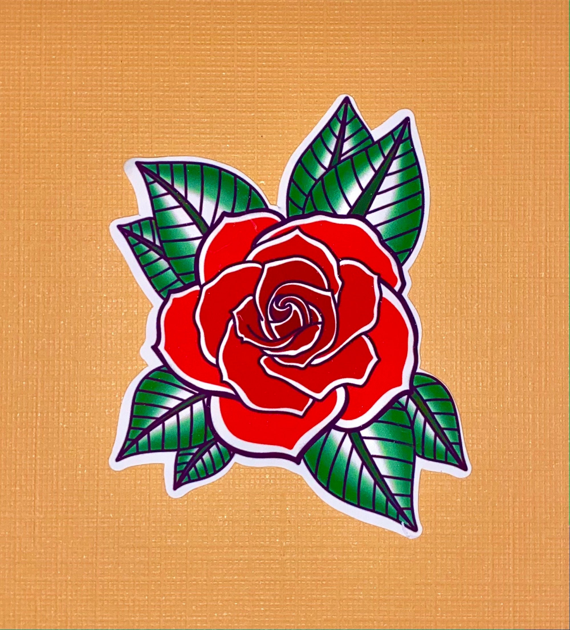 Traditional Rose Tattoo Sticker - Etsy