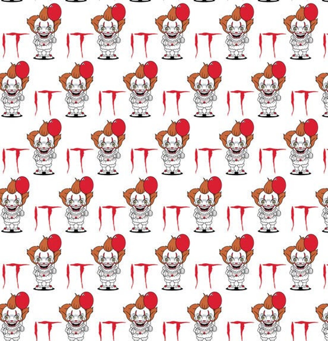 It Pennywise Cotton Fabric, Horror Movie Fabric- by the Yard - Etsy